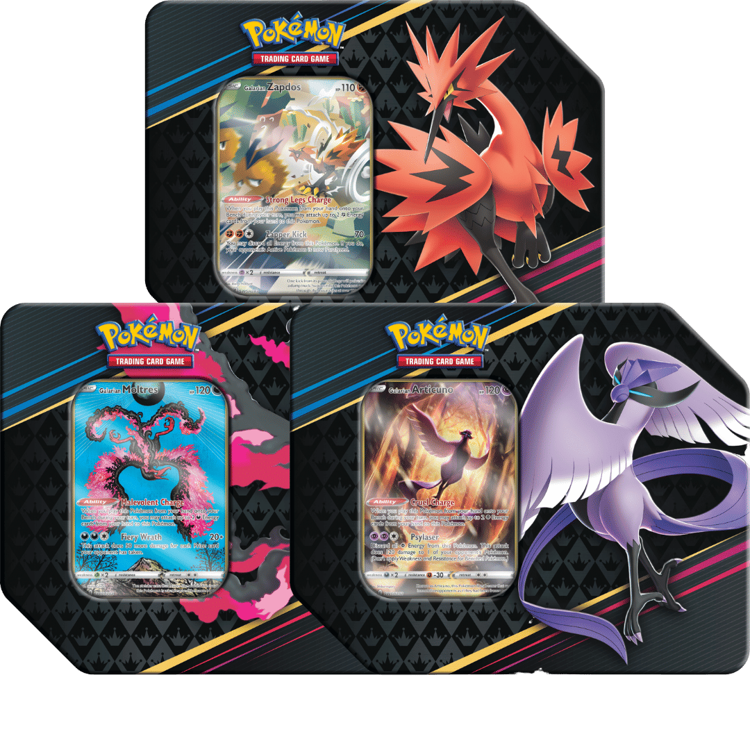 Pokemon Crown Zenith Galarian Birds Collection Tin (Set of 3) | Rare Candy