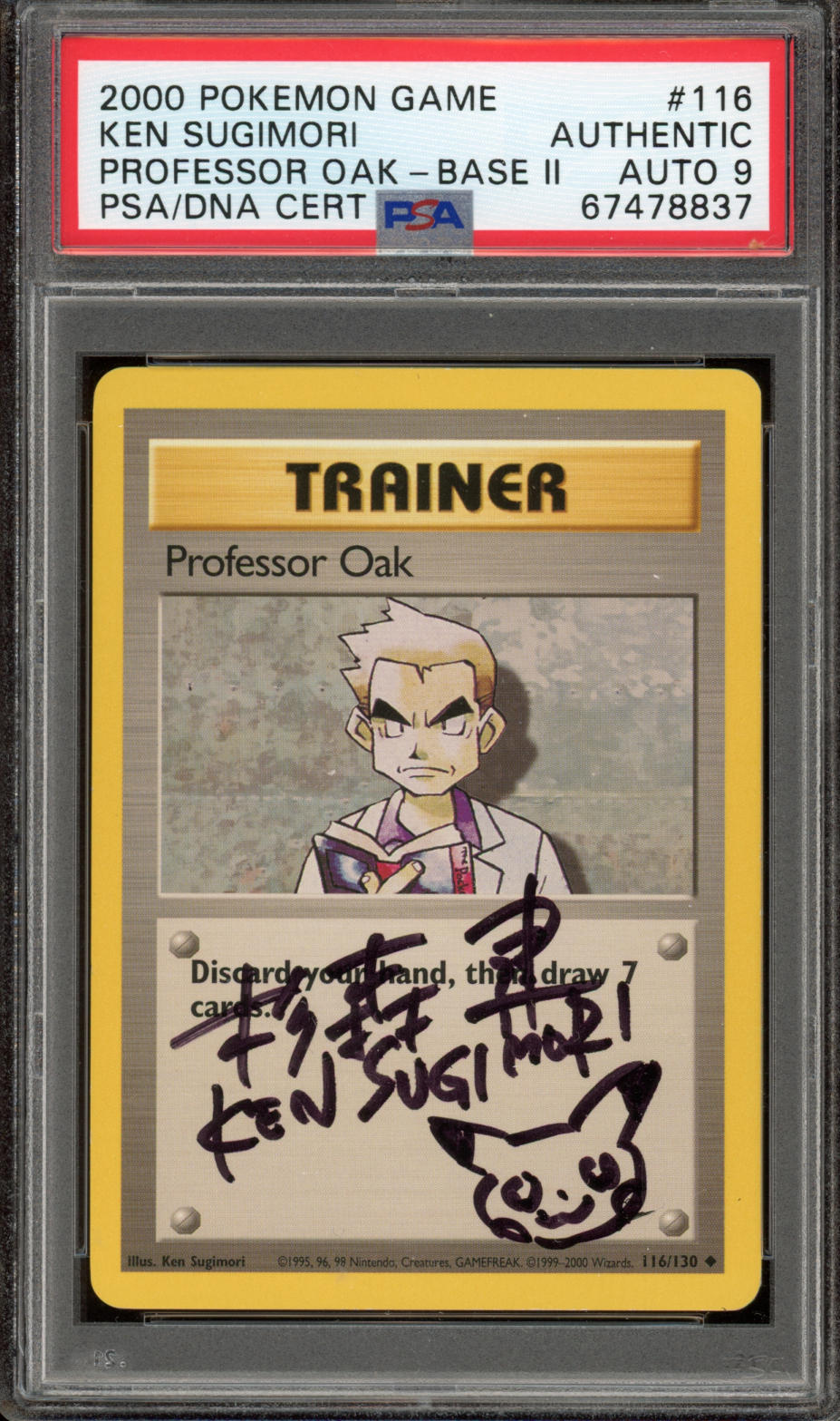 PSA Authentic Ken Sugimori Autograph 2000 Pokémon Base Set 2 #116 ...