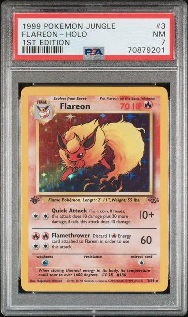 1999 Pokémon Jungle Flareon 1st Edition Holo #3 PSA 7 | Rare Candy