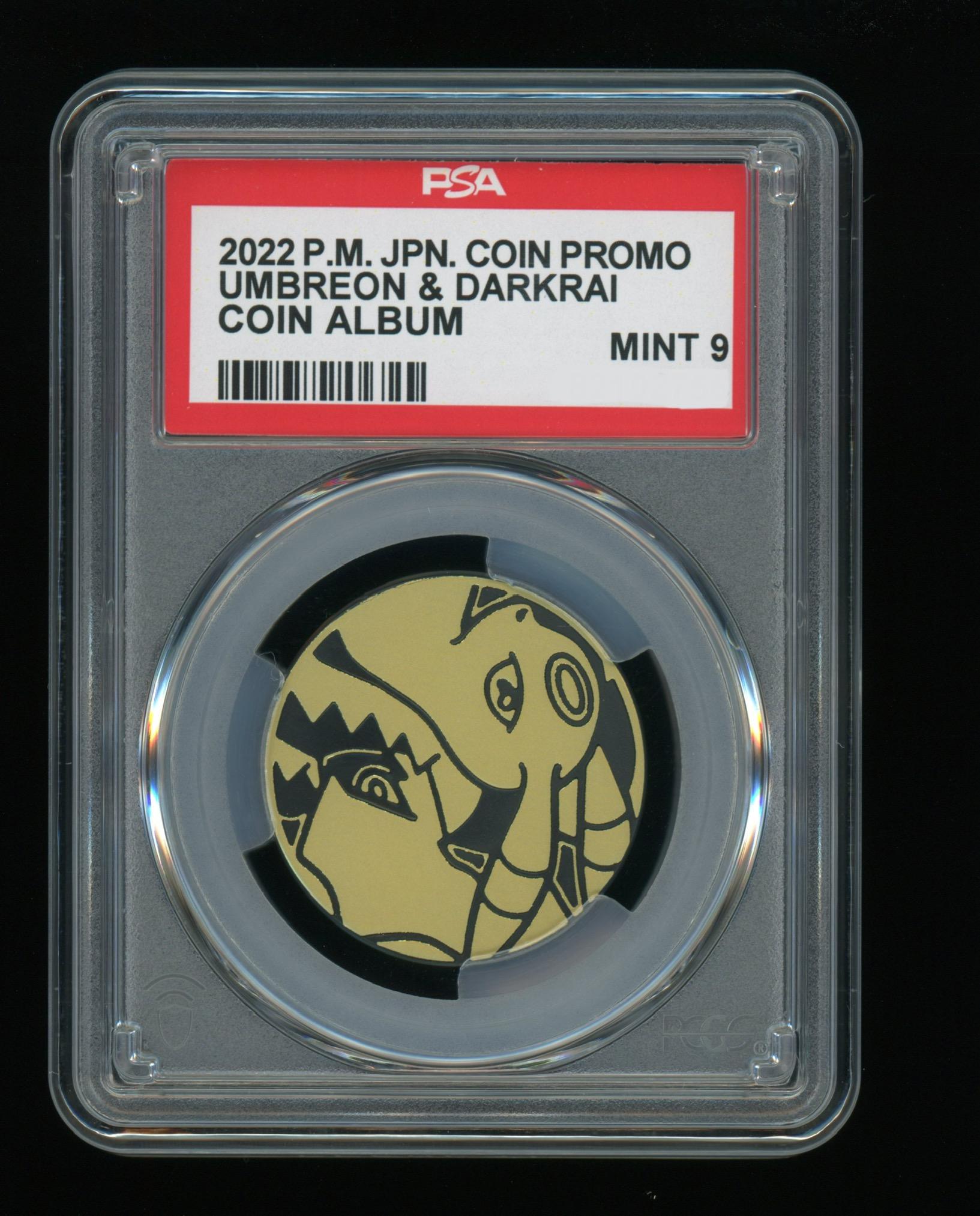 PSA 9 Umbreon & Darkrai Japanese Coin Promo Pokemon Coin Album 2022 ...