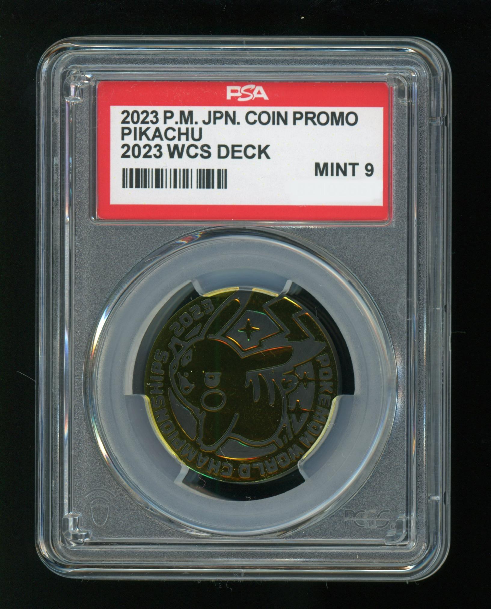PSA 9 Pikachu Japanese Coin Promo World Championships Yokohama Deck ...