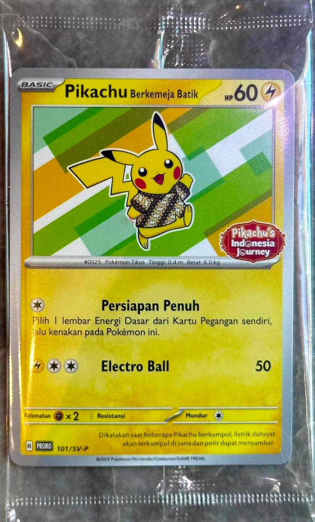 (PREORDER) 2024 Pikachu Wearing a Batik 101/SV-P Exclusive Pikachu's Indonesian Journey Promo ...