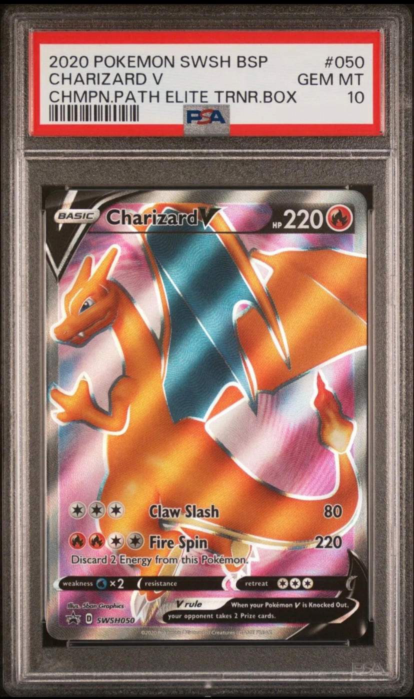 PSA 10 Gem Mint Charizard V SWSH050 2020 Champion's Path ETB Full Art ...