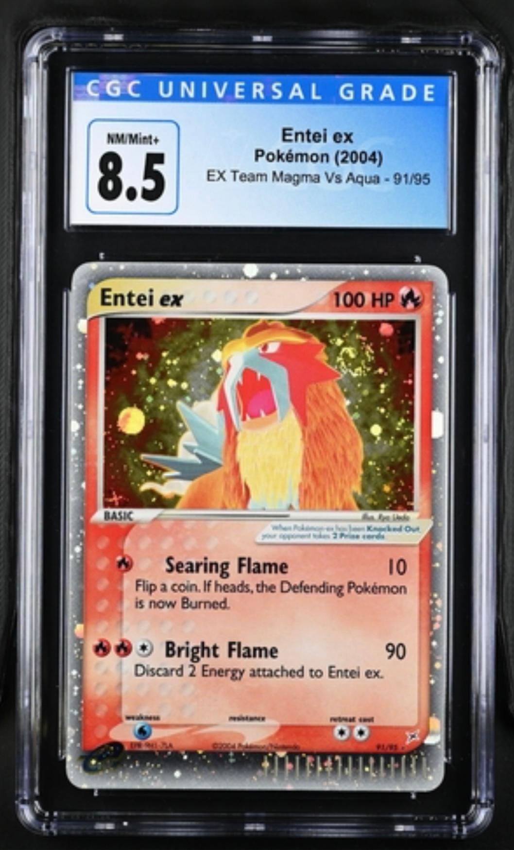 CGC Mint+ 8.5 2004 Pokémon Team Magma vs Team Aqua #91 Entei ex (Old ...
