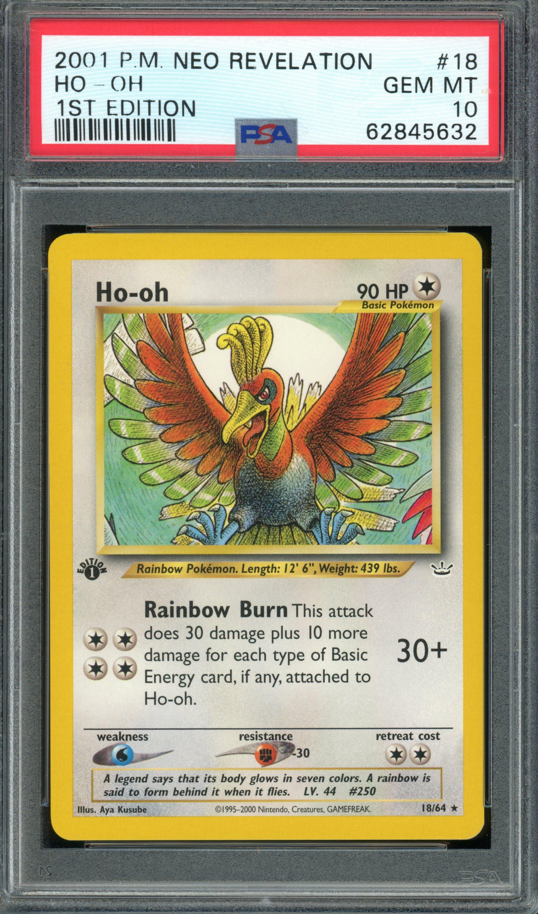 PSA 10 2001 Pokémon Neo Revelation #18 Ho-oh 1st Edition | Rare Candy