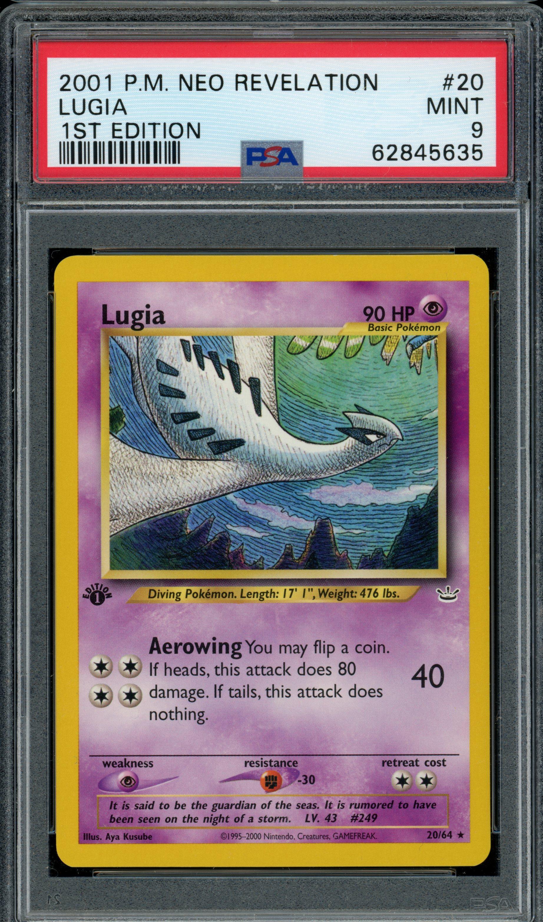 PSA 9 2001 Pokémon Neo Revelation #20 Lugia 1st Edition | Rare Candy