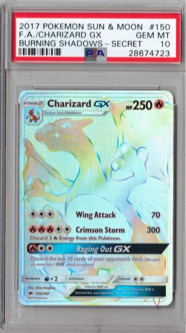 2017 Pokémon Burning Shadows Charizard-GX #150 PSA 10 | Rare Candy