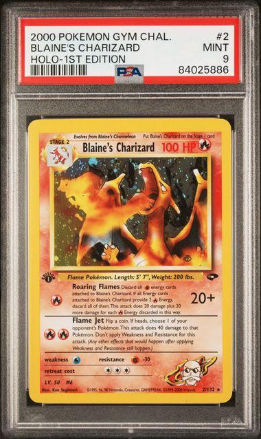 2000 Pokémon Gym Challenge Blaine's Charizard 1st Edition Holo #2 PSA 9 ...