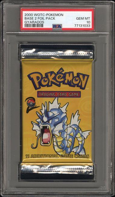 2000 Pokémon Base Set 2 Booster Pack Gyarados Pack Art PSA 10 | Rare Candy