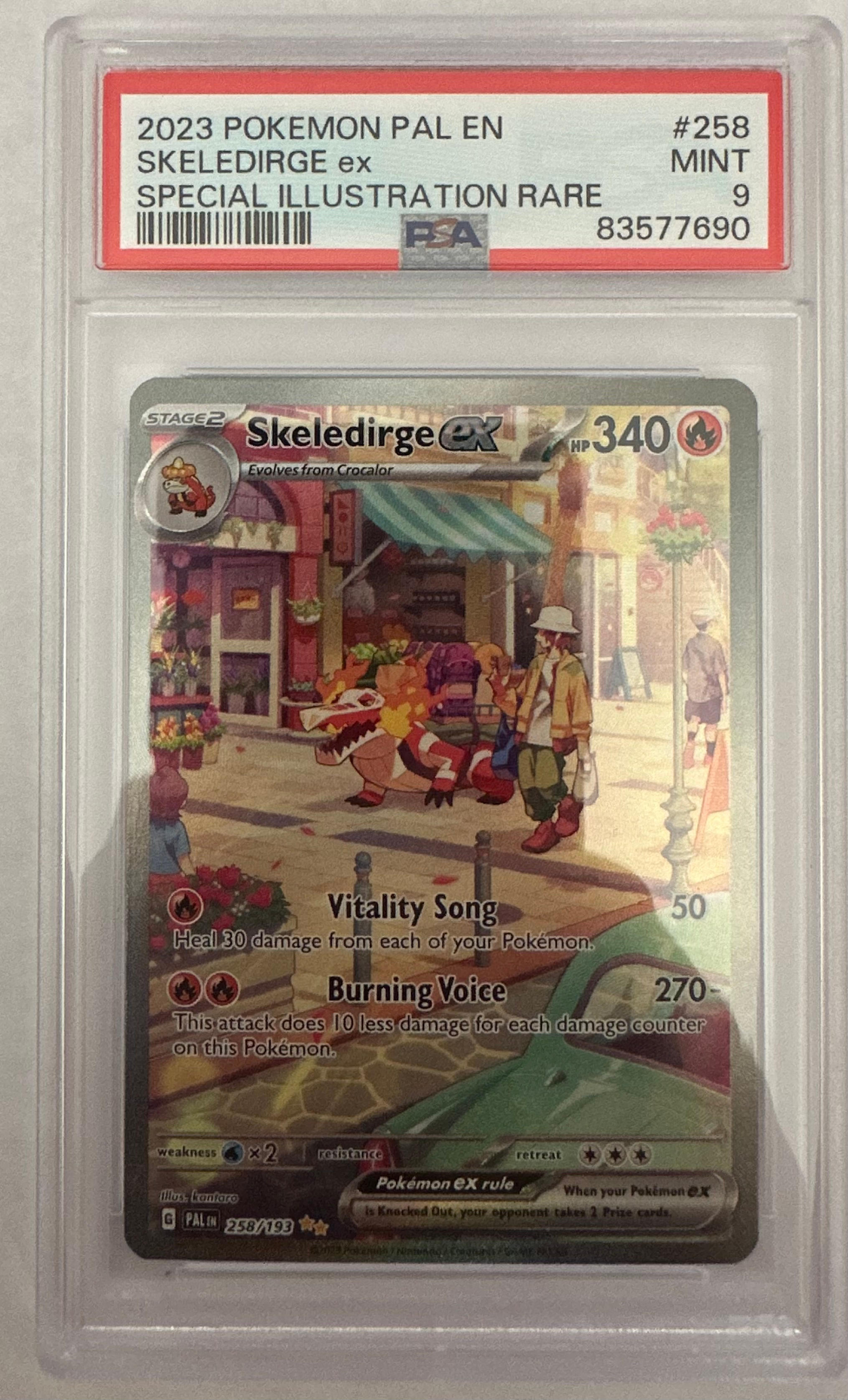 2023 Pokémon Paldea Evolved Skeledirge ex #258 PSA 9 | Rare Candy