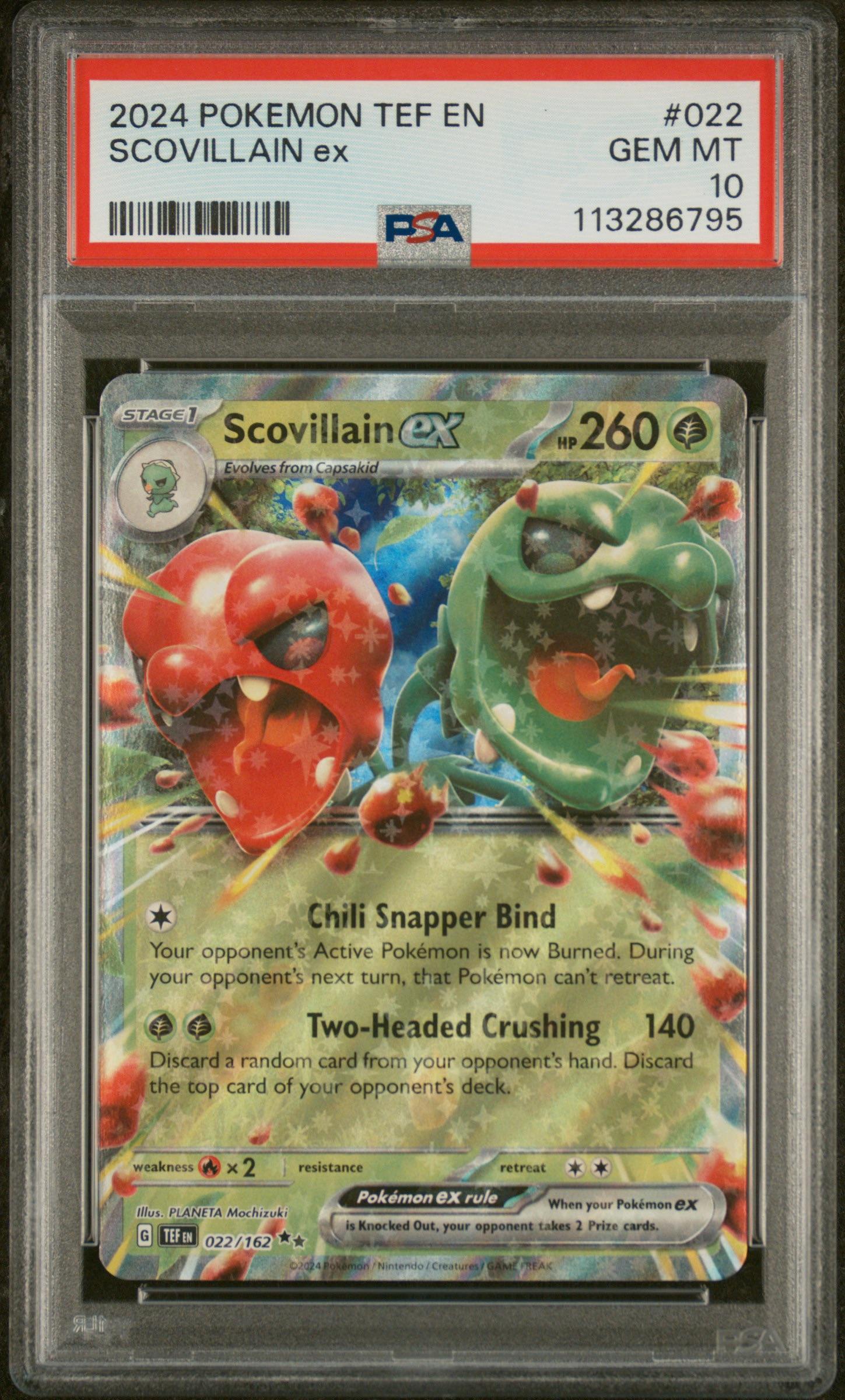 2024 Pokémon Temporal Forces Scovillain ex #022 PSA 10 | Rare Candy