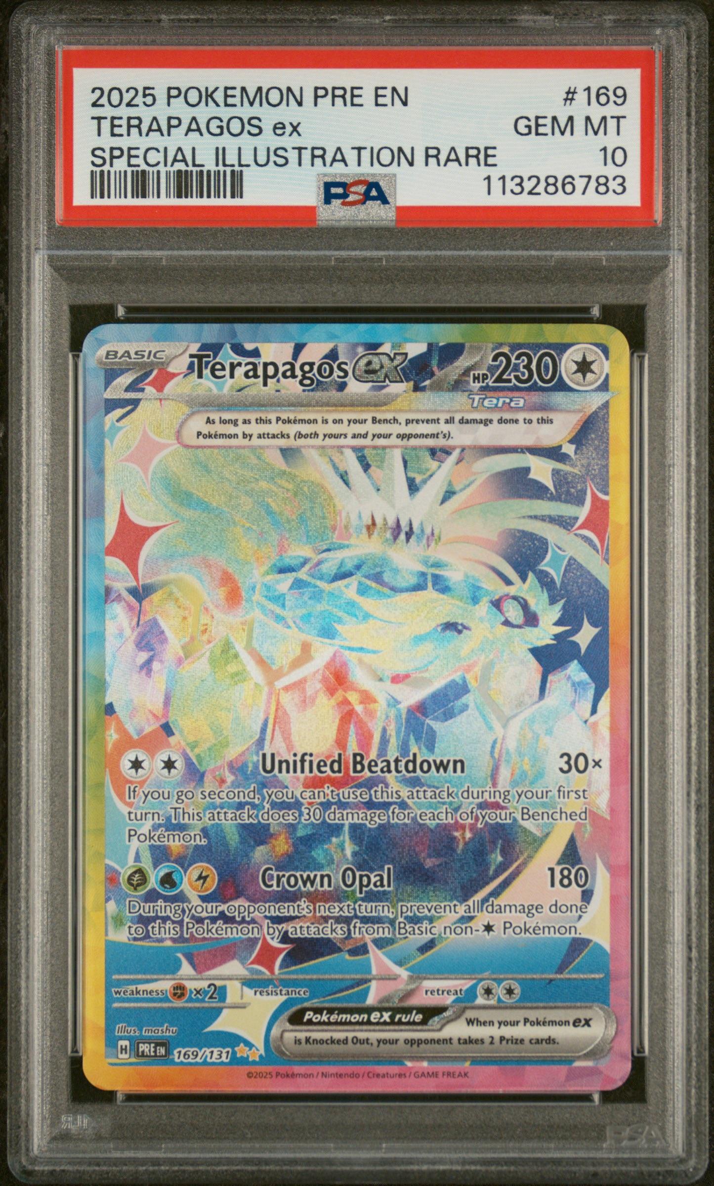 2025 Pokémon Prismatic Evolutions Terapagos ex #169 PSA 10 | Rare Candy
