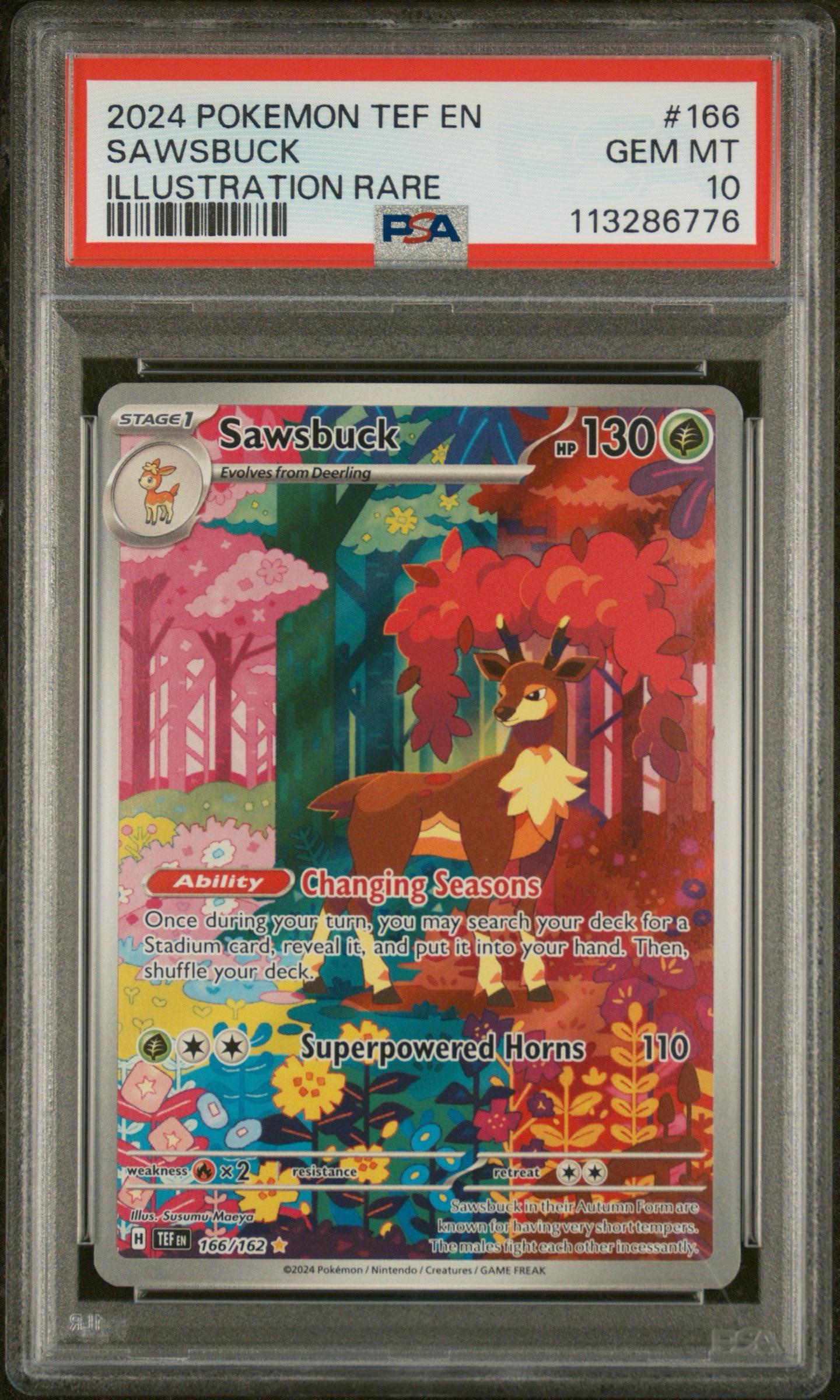 2024 Pokémon Cosmic Eclipse Sawsbuck #166 PSA 10 | Rare Candy