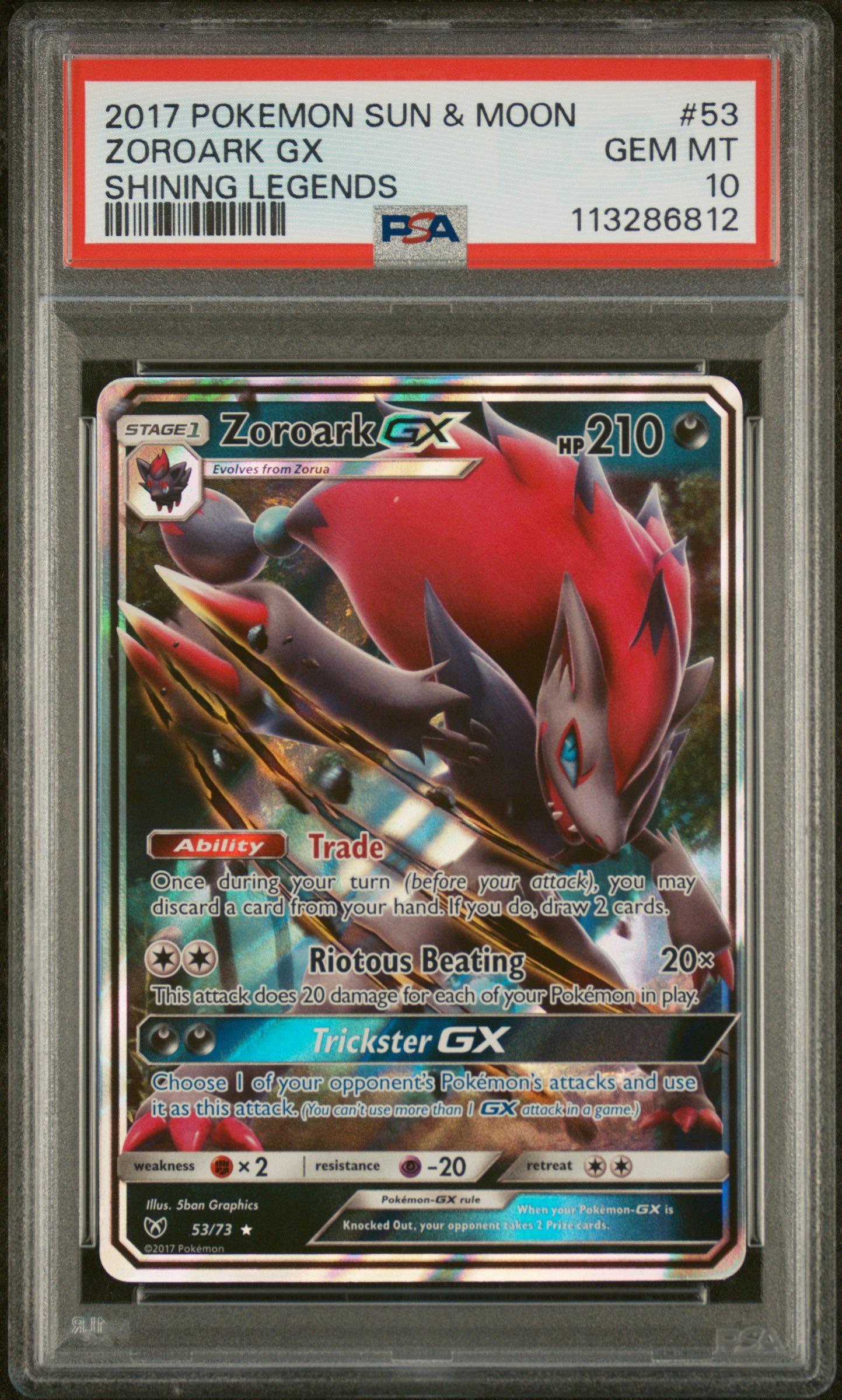 2017 Pokémon Shining Legends Zoroark-GX #53 PSA 10 | Rare Candy