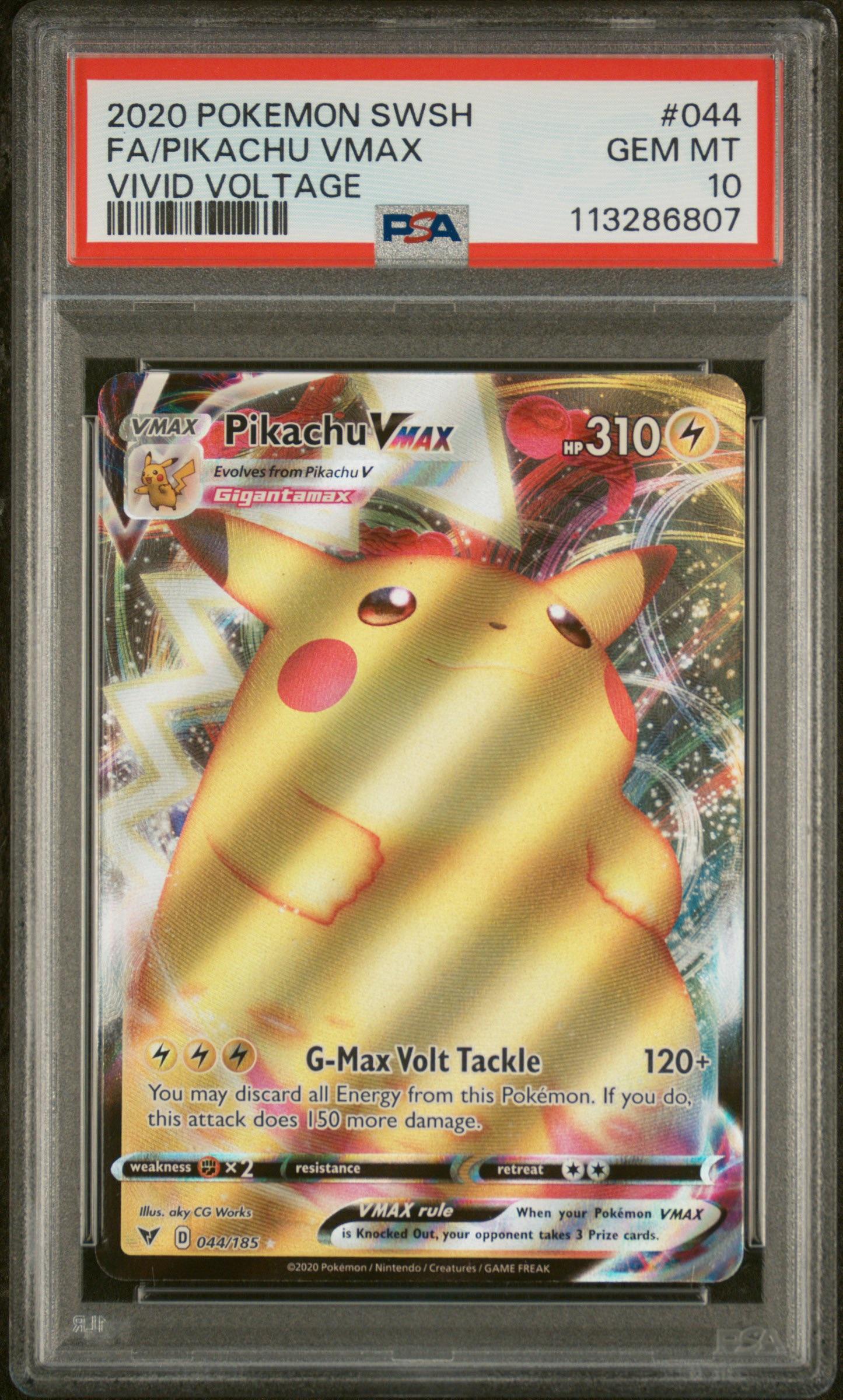 2020 Pokémon Vivid Voltage Pikachu VMAX #044 PSA 10 | Rare Candy