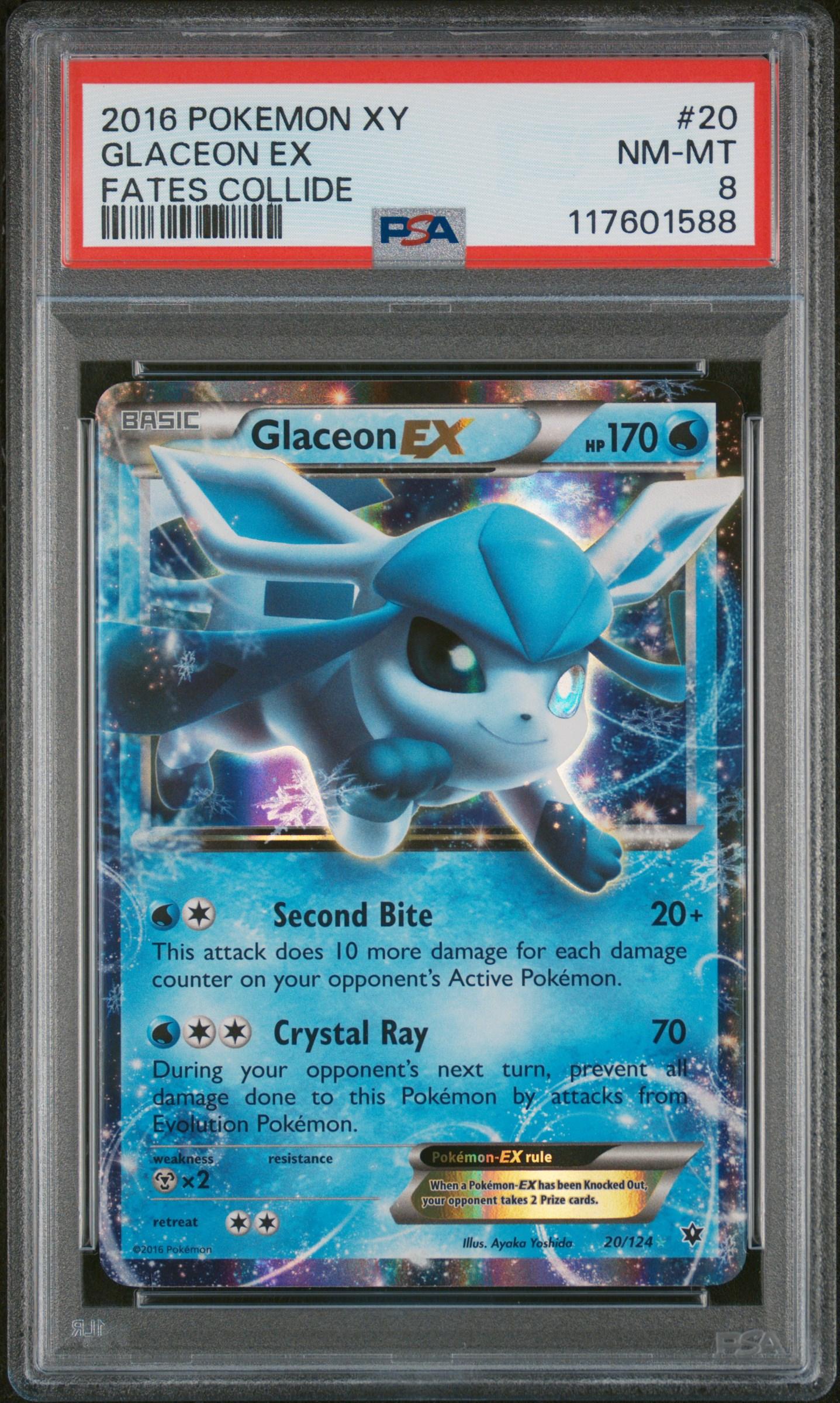 2016 Pokemon Xy Fates Collide Glaceon Ex #20 PSA 8 | Rare Candy