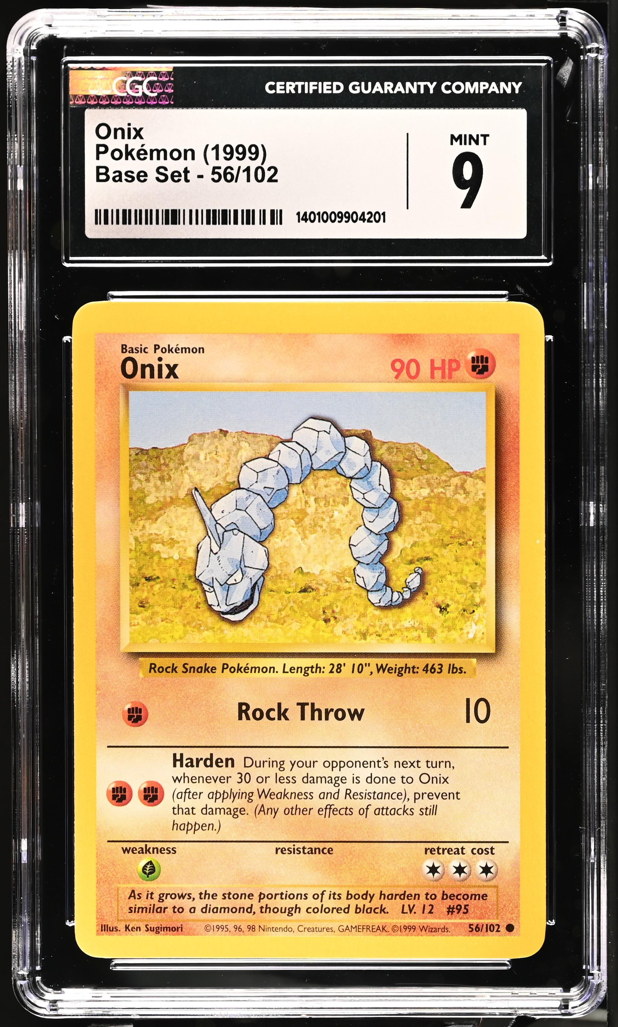 1999 Pokémon Base Set - Unlimited #56 Onix CGC 9 | Rare Candy