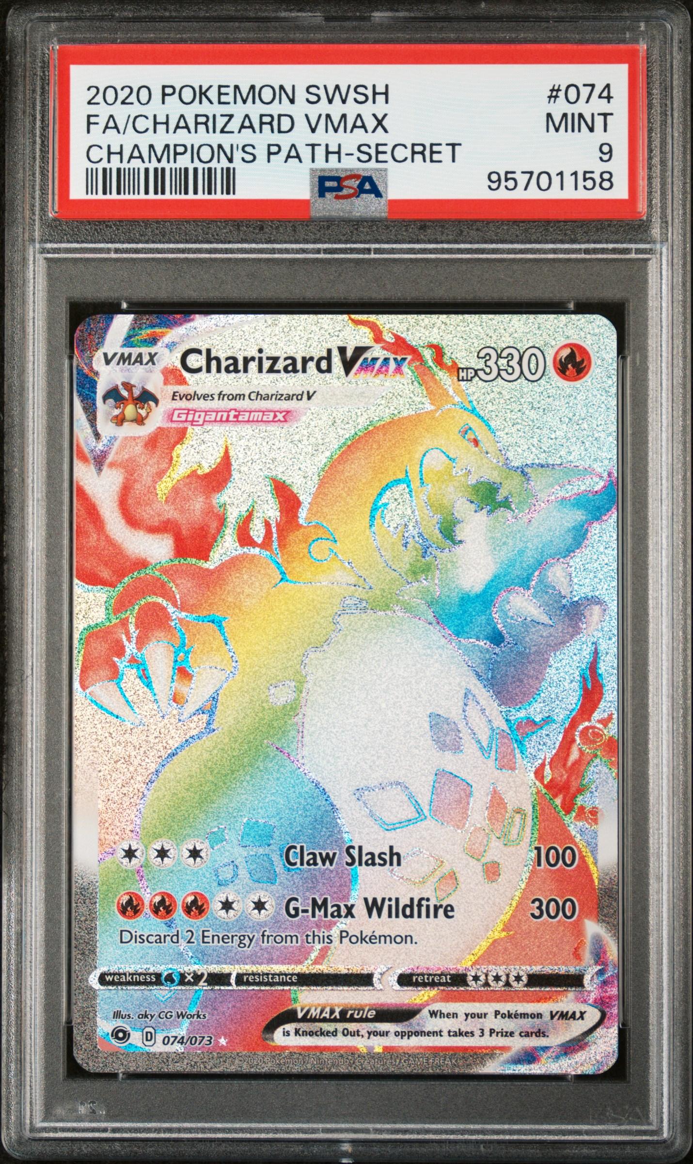 Charizard Vmax #074 2020 Pokemon Sword & Shield Champion's Path PSA 9 ...