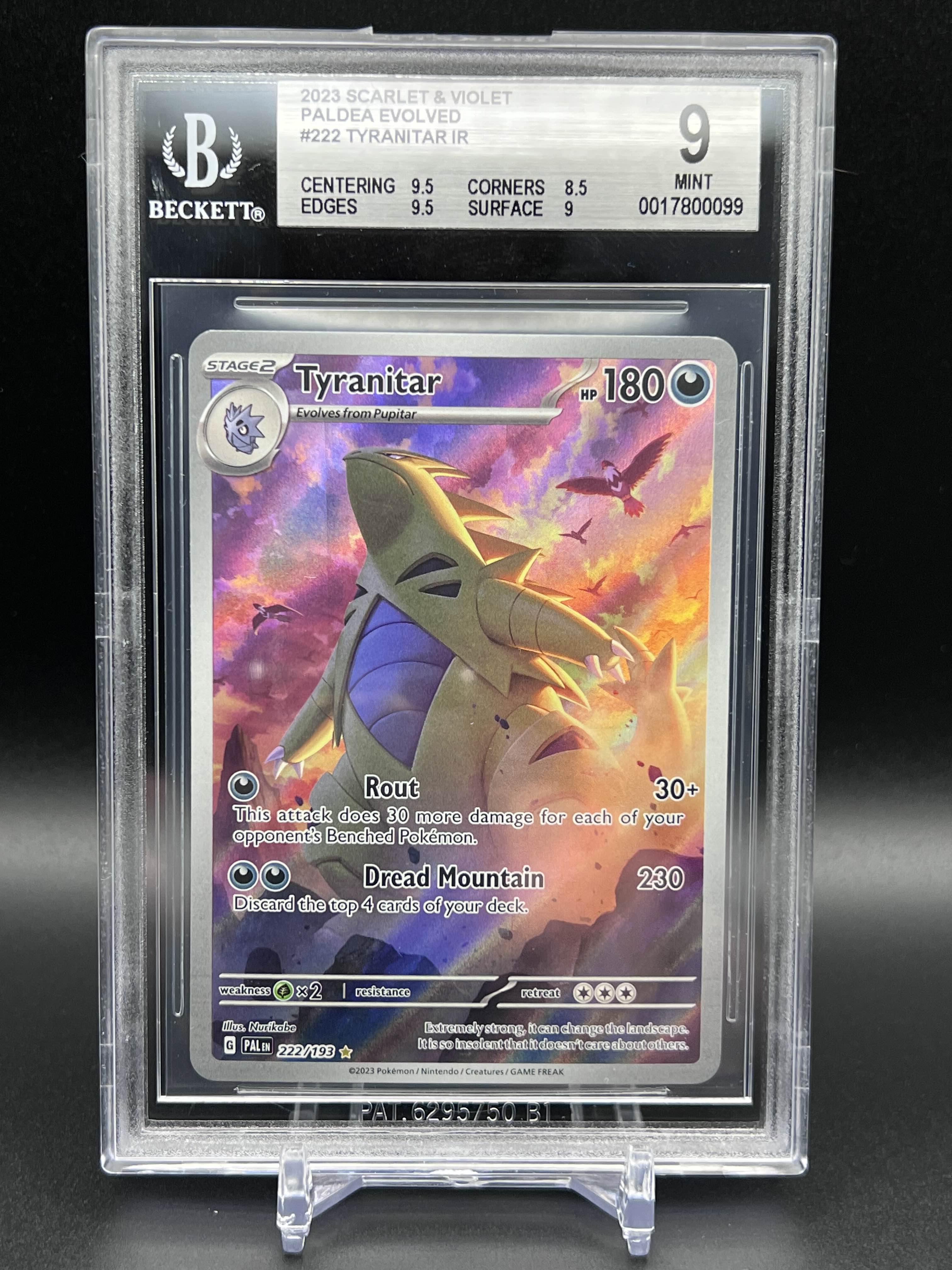 Tyranitar IR #222 2023 Pokemon Scarlet and Violet Paldea Evolved BGS 9. ...