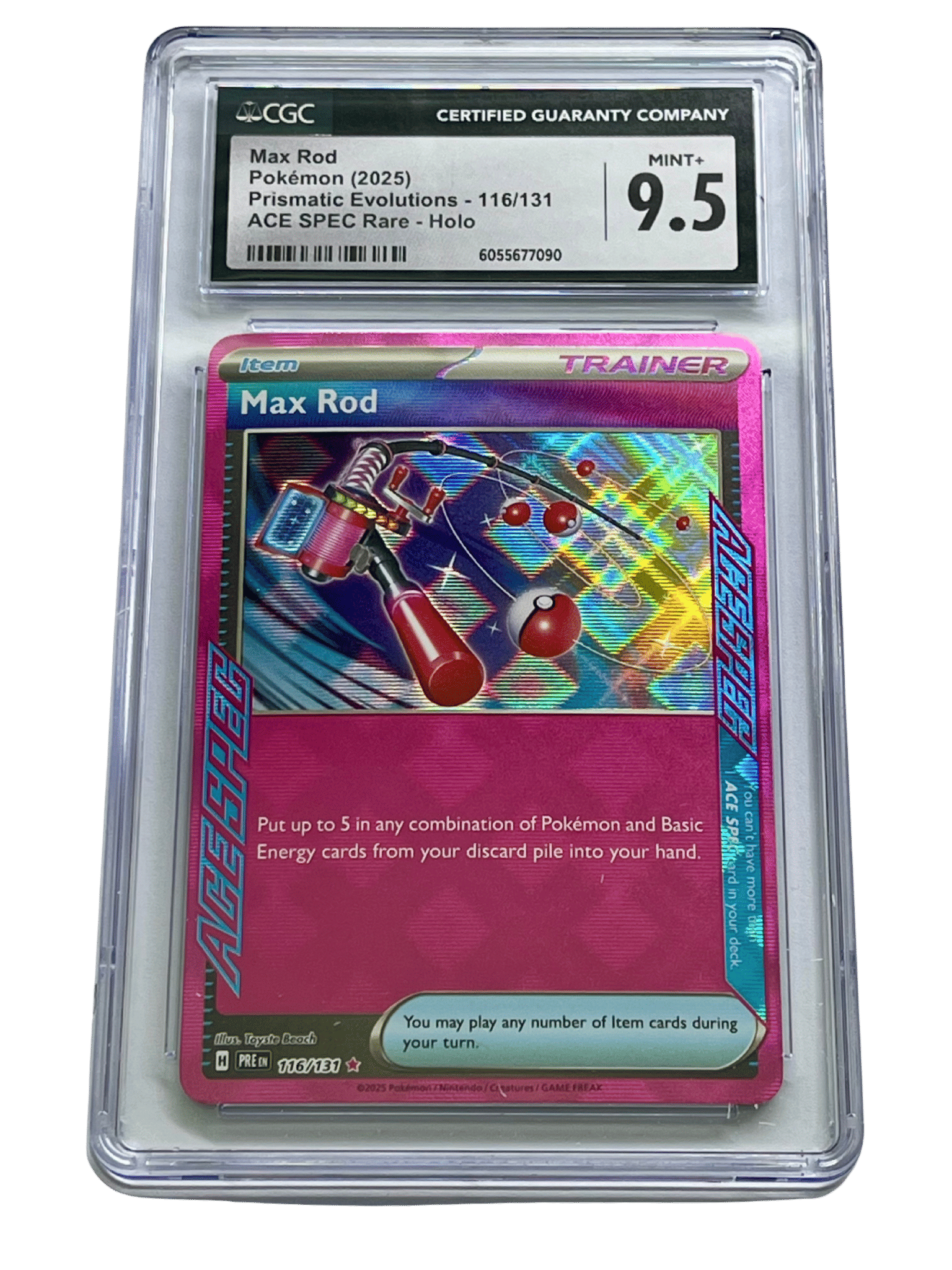 2025 Pokémon Prismatic Evolutions Max Rod #116/131 CGC 9.5 | Rare Candy