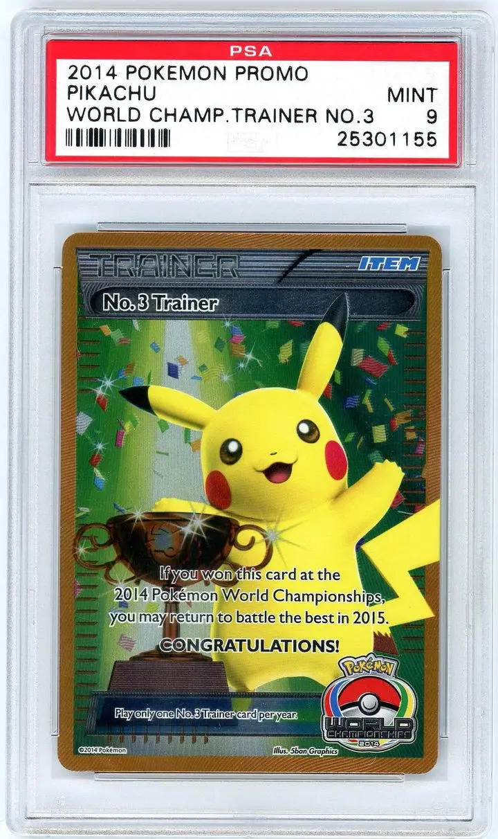 2014 Pokemon World Championship Trophy Card No. 3 Trainer PSA 9 | Rare ...