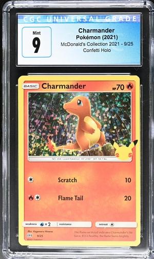 2021 Pokemon McDonald's Collection Charmander Confetti Holo #9 CGC 9 ...