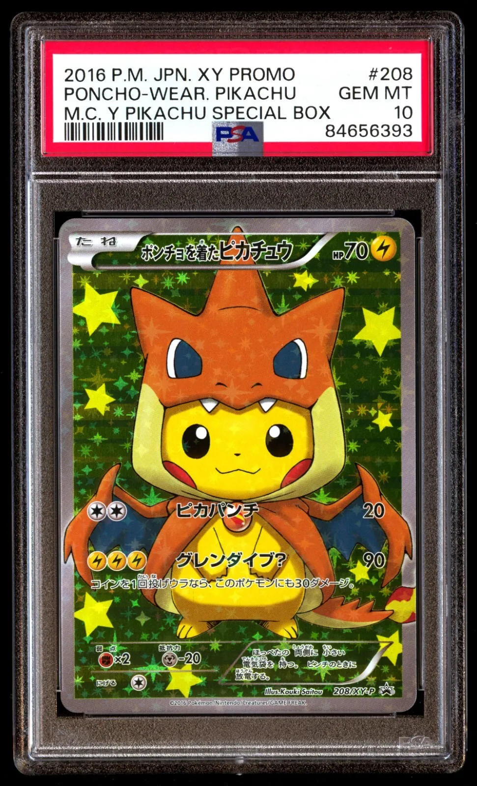 PSA 10 Gem Mint Poncho-Wear Pikachu 208/XY-P Pikachu Special Box 2016 ...