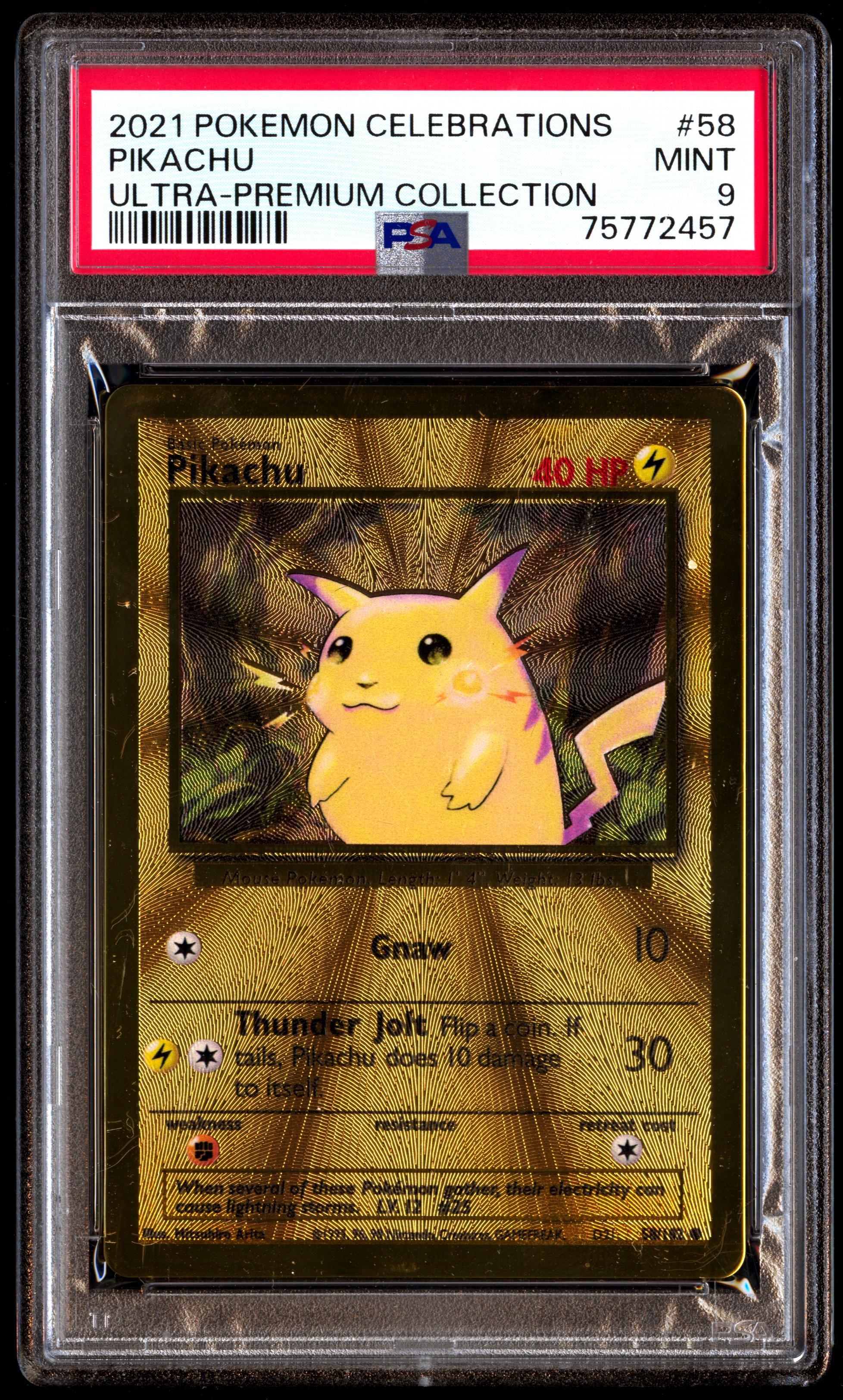 PSA 9 Mint Pikachu 58/102 Ultra Premium Collection 2021 English Gold ...