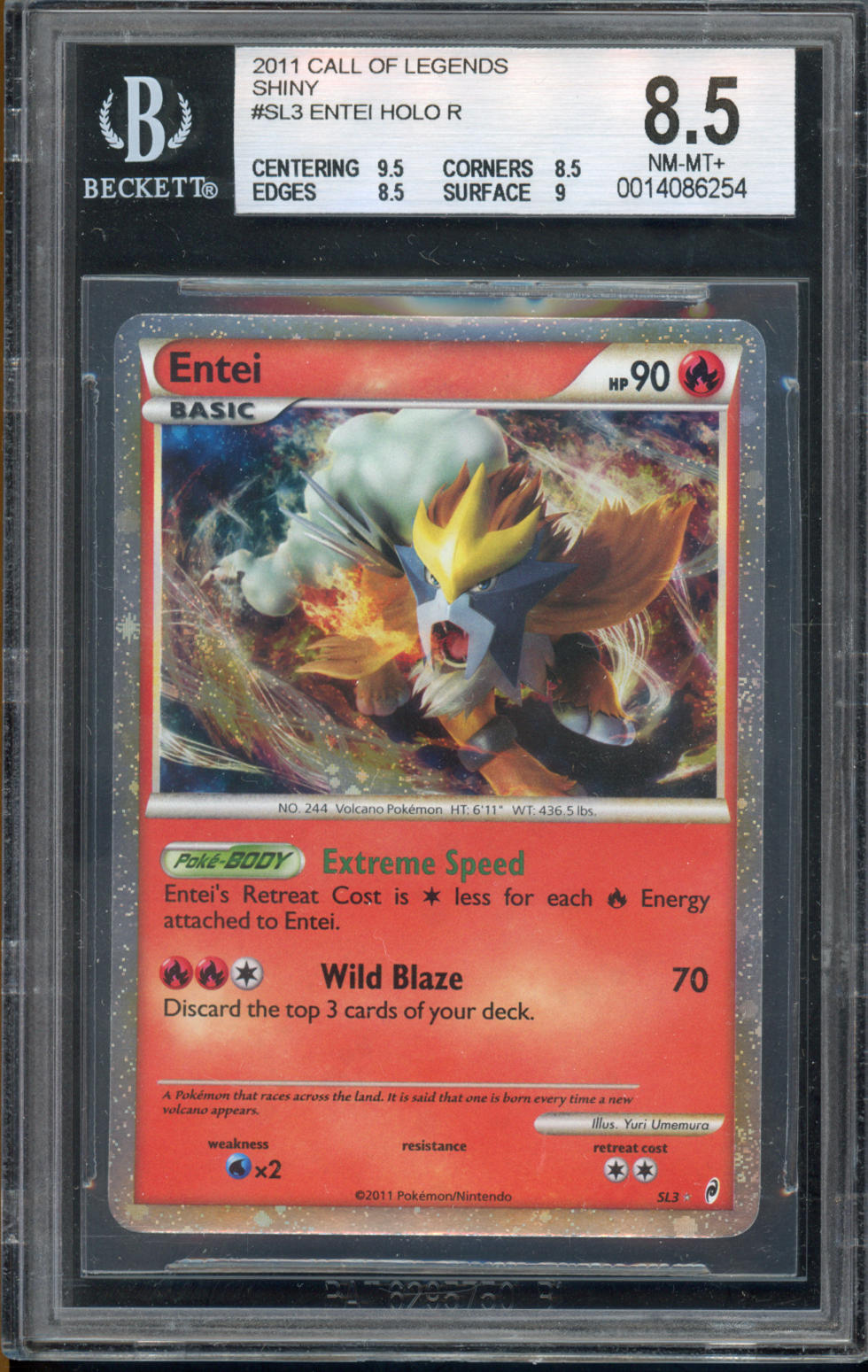 BGS 8.5 Pokémon Call of Legends 2011 Shiny Entei #SL3 | Rare Candy