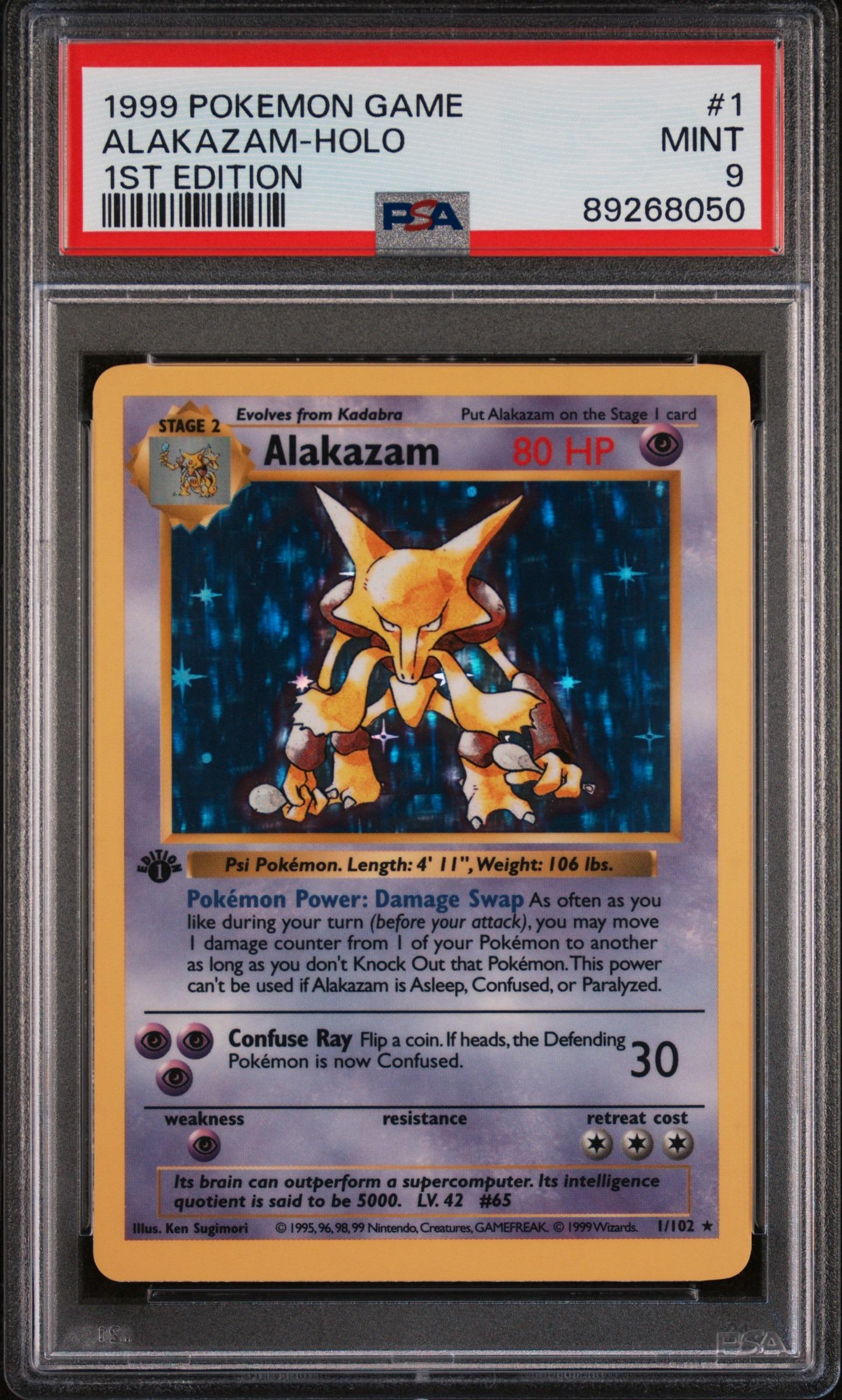 PSA 9 1st Edition Base Set Alakazam Pokémon 1999 | Rare Candy