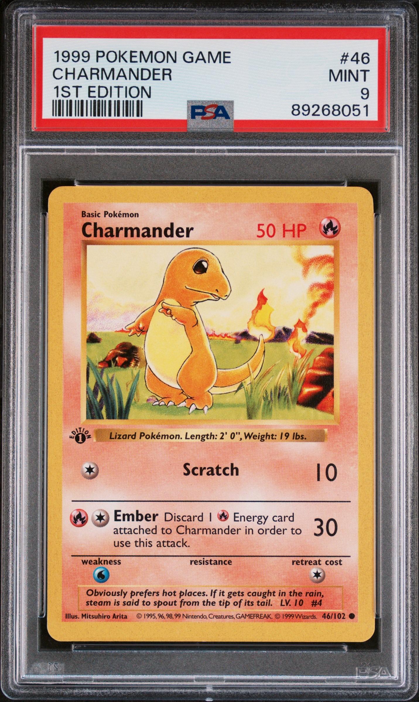 PSA 9 1st Edition Base Set Charmander Pokémon 1999 | Rare Candy