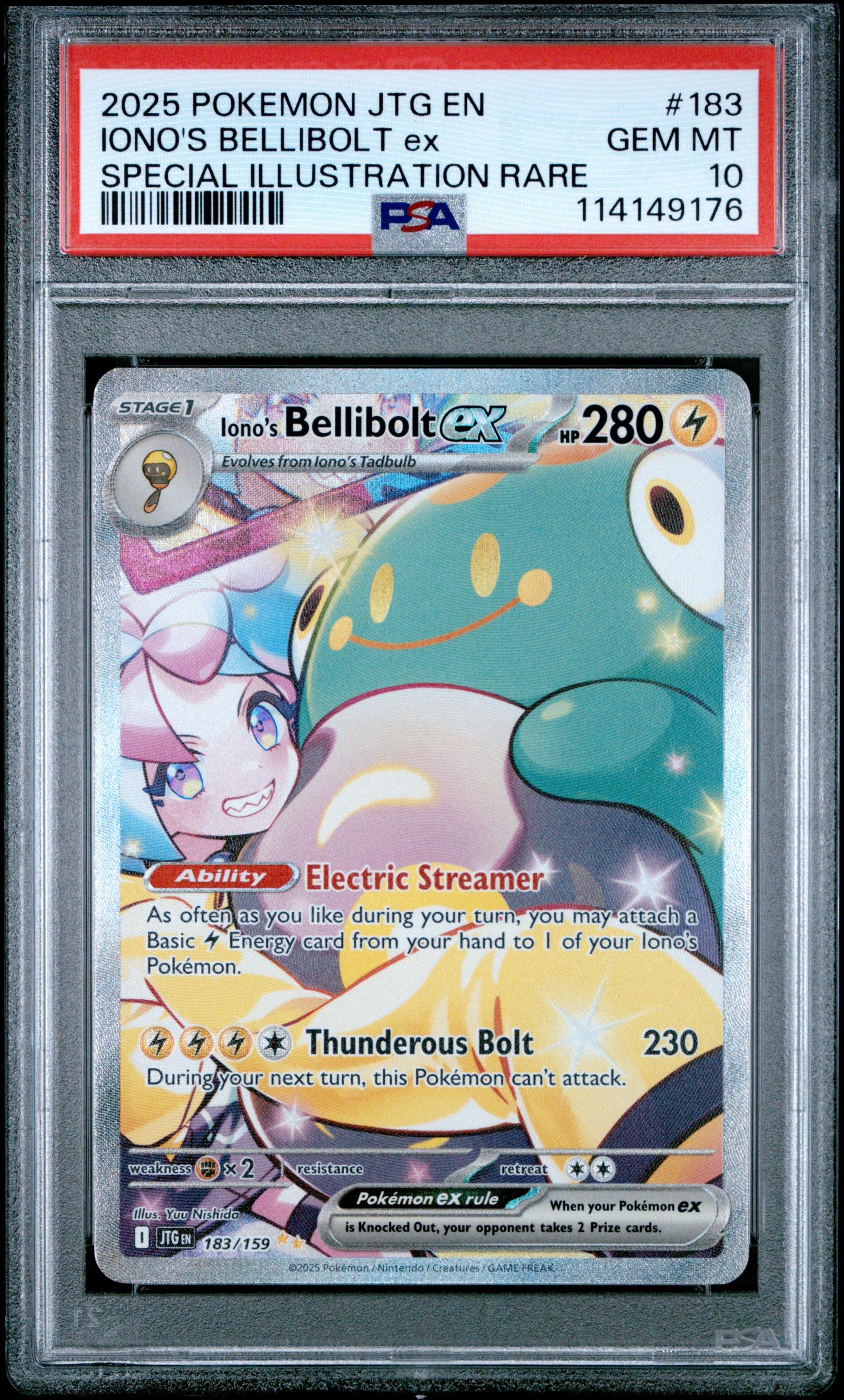 2025 Pokémon Journey Together Iono's Bellibolt ex #183/159 PSA 10 ...